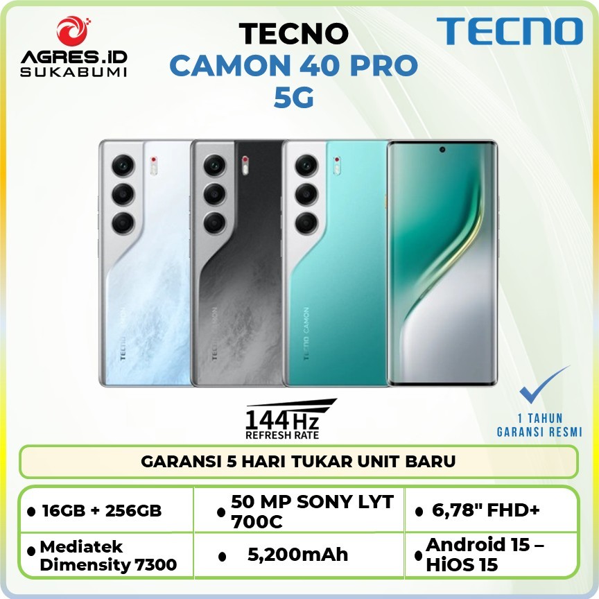 Jual Tecno CAMON 40 Pro 5G [8GB/256GB] | 50MP Sony & 8MP Ultra Wide ...
