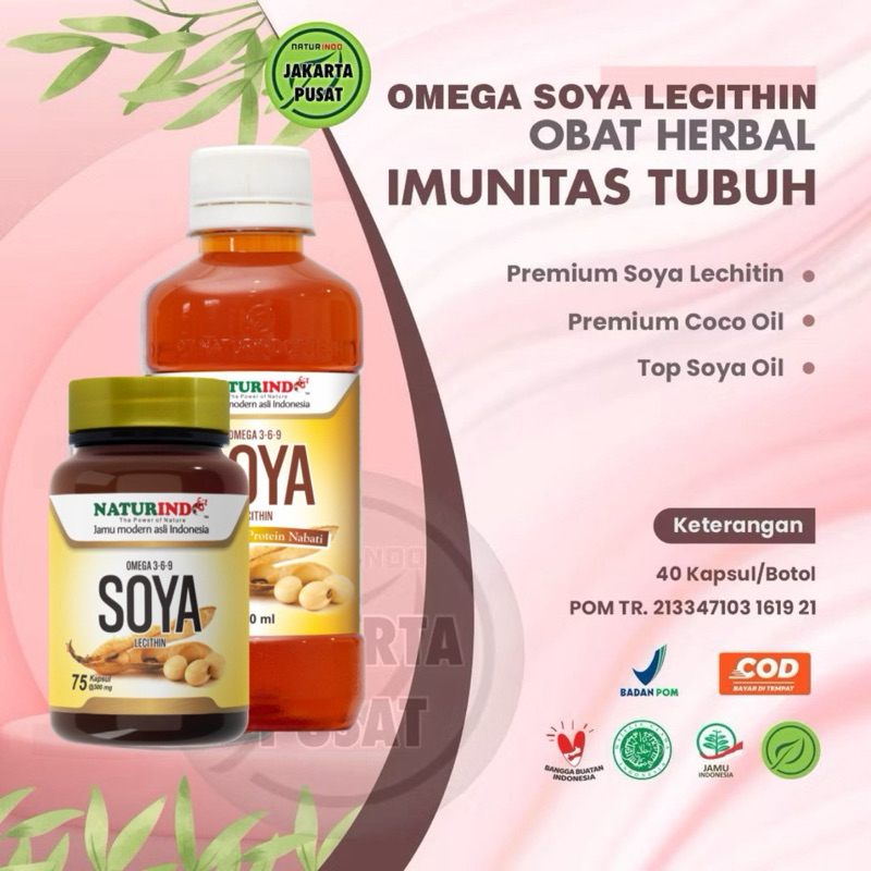 Jual Naturindo Soya Lecithin Obat Herbal Omega 3 6 9 Suplemen Protein ...