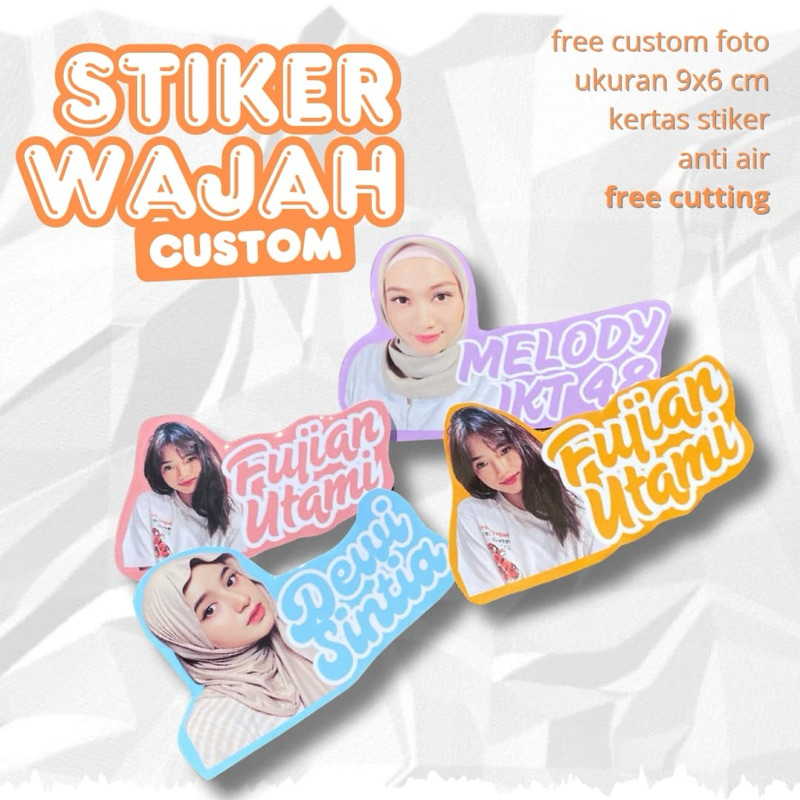 Jual Stiker Custom Nama Dan Foto Free Desain Waterproof (SEHARI KIRIM ...