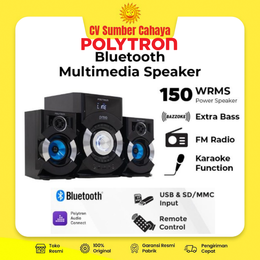 Jual Polytron Speaker Aktif Bluetooth PMA 9527 Radio Extra Bass Remote ...