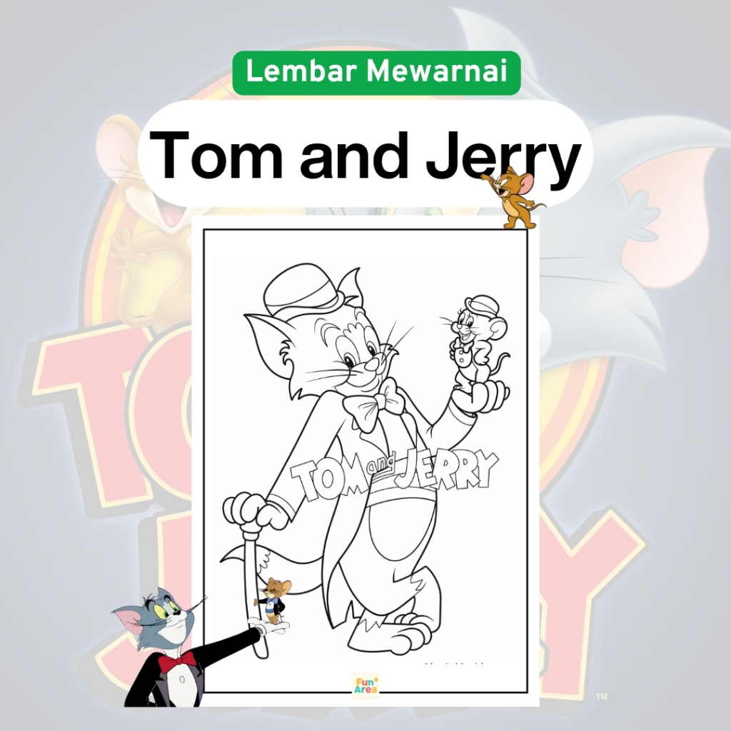 Jual Tom and Jerry | Kertas Lembar Mewarnai Anak | Coloring Pages Kids ...