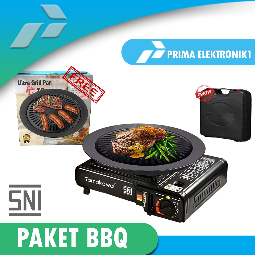 Jual Paket Barbeque/BBQ Set Kompor Portable + BBQ Grill Plate New ...