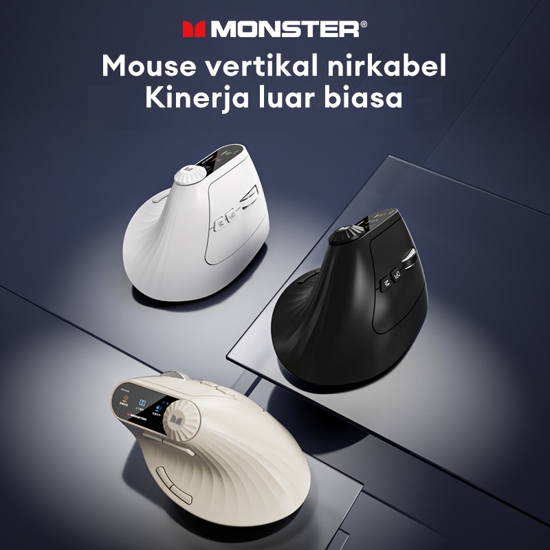Jual Monster M2 MAX Mouse Wireless Bluetooth Vertical Ergonomic Mouse ...