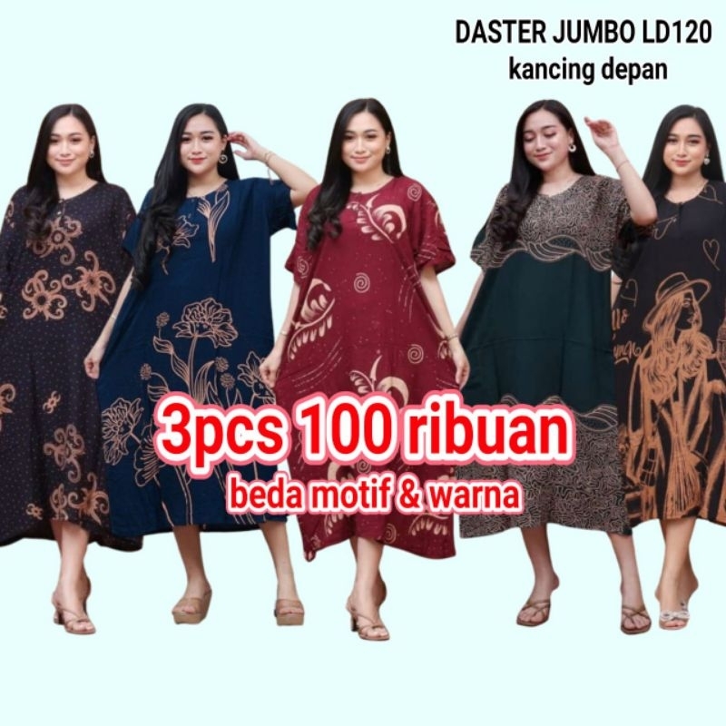 Jual Paket 3pcs 100 ribu daster jumbo / daster rayon / daster aneka ...
