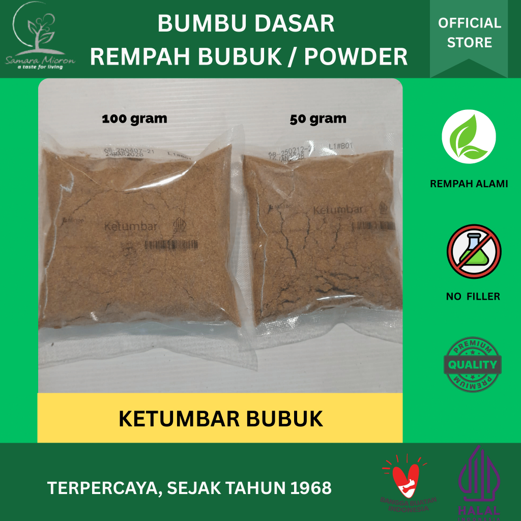 Jual Bumbu Dasar Samara Micron - Bumbu Ketumbar Bubuk - Rempah Ketumbar ...