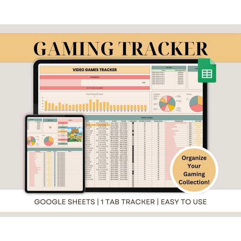 Jual Gaming Tracker Google Sheets Video Game Log Spreadsheet Gaming ...