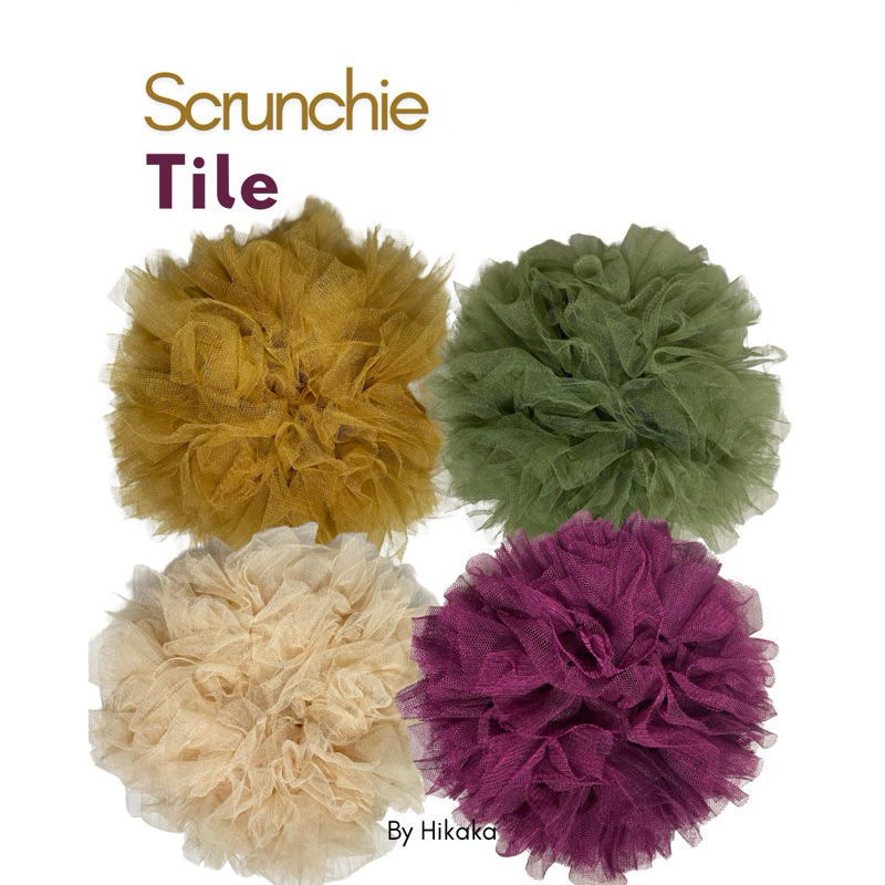 Jual Scrunchie Tile Hikaka Bahan Nyaman Melar Warna Hitam Maroon Cream ...