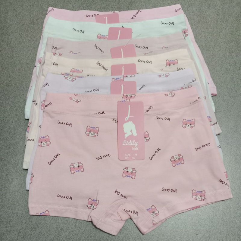 Jual (3pcs & 6pcs)LIDILY Celana Dalam Boxer Anak Cewek (Kode : 502 ...