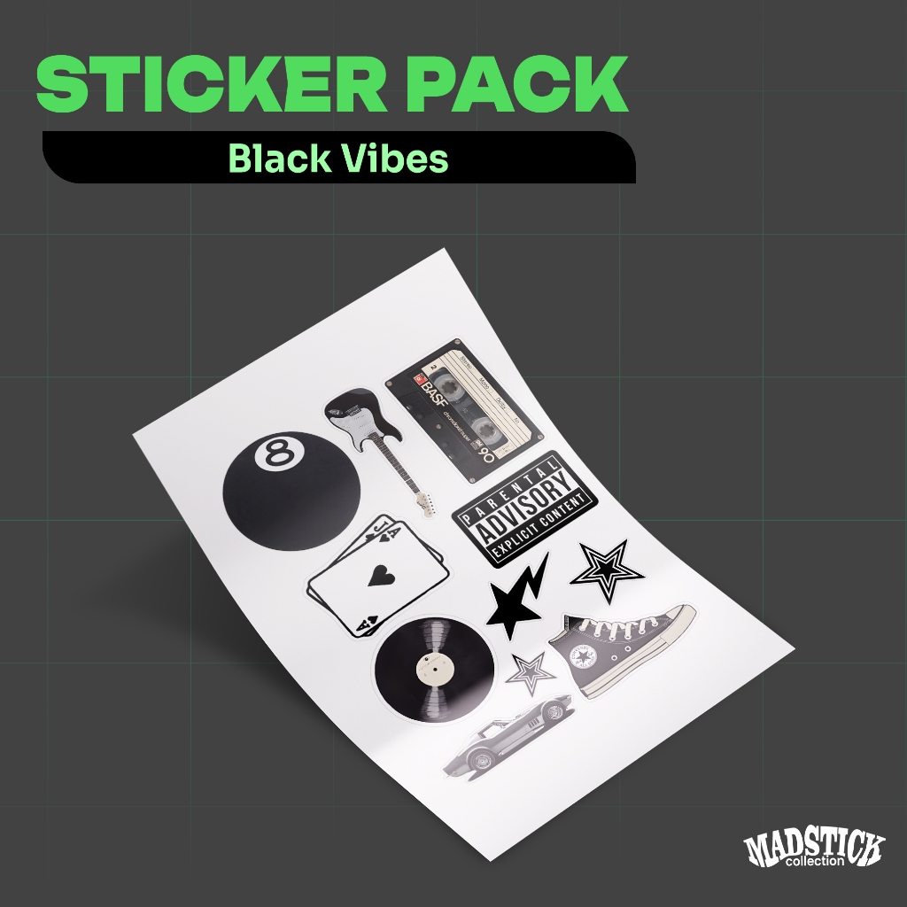 Jual STICKER PACK BLACK VIBES / STICKER BLACK/ STICKER BOY/ STICKER BNW ...