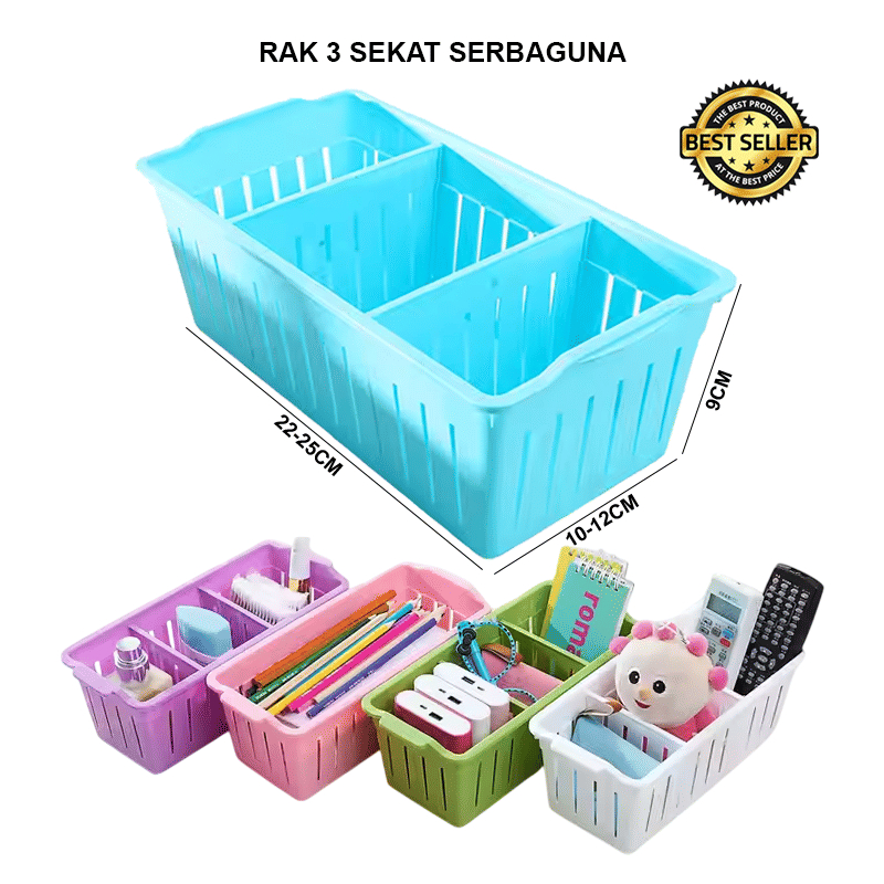 Jual PAK RAK PARTISI 3 SEKAT / KERANJANG PENYIMPANAN SERBAGUNA | Shopee ...