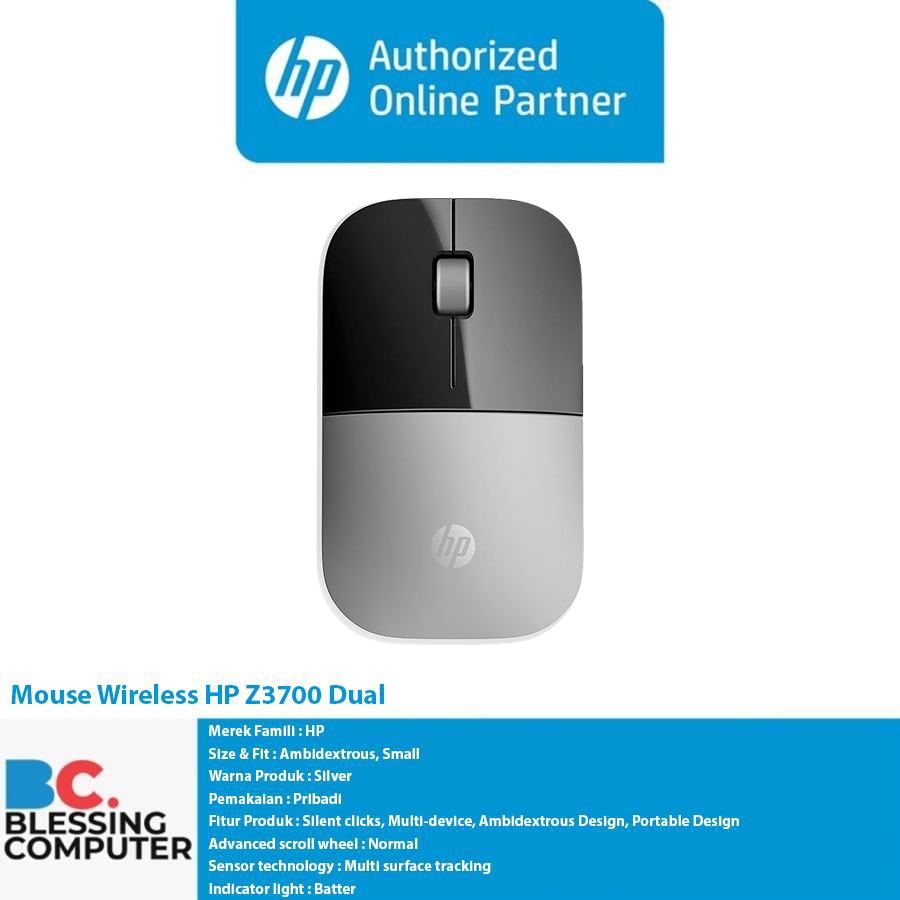 Jual Mouse Wireless HP Z3700 Dual - Silver | Shopee Indonesia