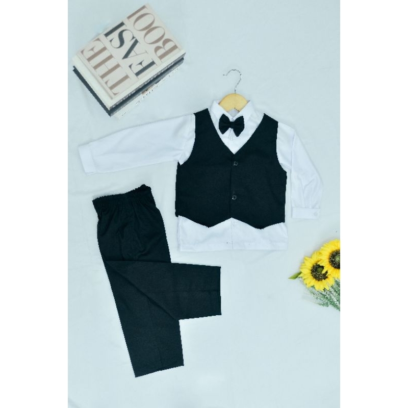 Jual Setelan Hem lengan panjang + Rompi Anak laki laki | Shopee Indonesia