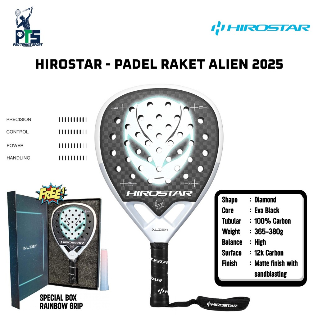 Jual Raket Padel Hirostar Alien 2025 Kern Black | Shopee Indonesia