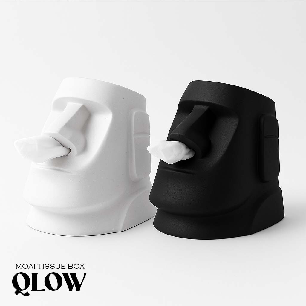 Jual Tempat Tisu Karekter Unik Estetik MOAI Box Tissue Emot Kepala Batu ...