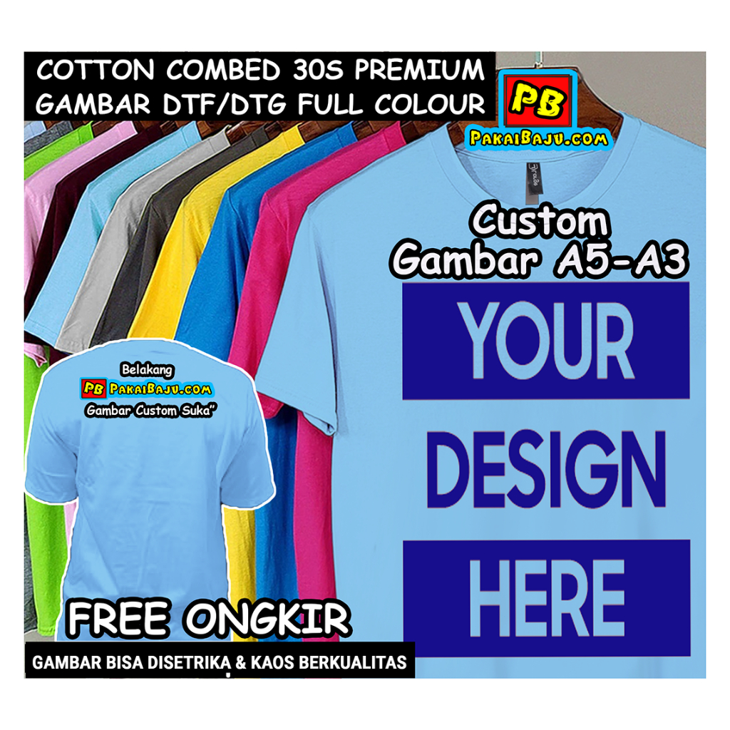 Jual Sablon Kaos & Tas Custom DTF A3, A4 dan A5 | Shopee Indonesia