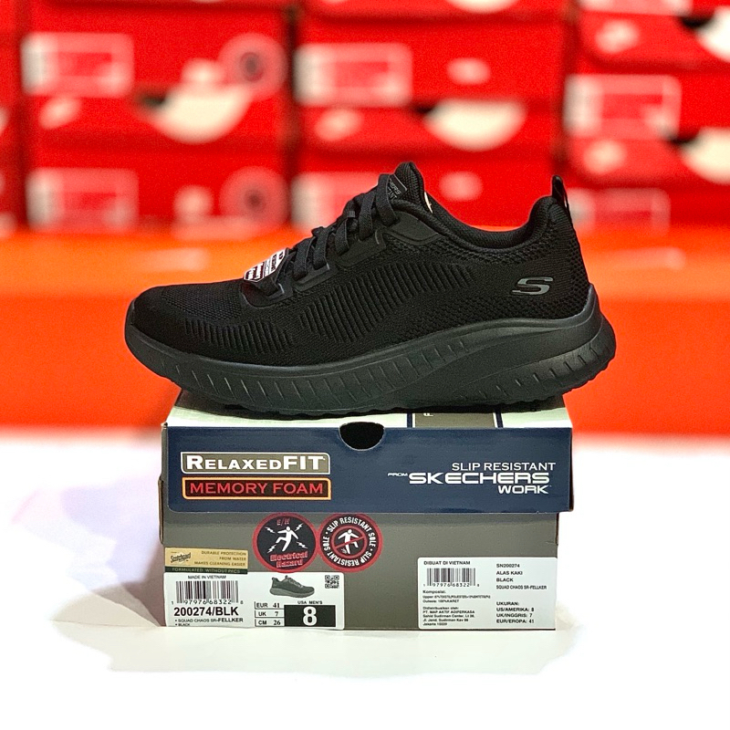 Jual SEPATU HITAM / SEKOLAH / KERJA SKECHERS SQUAD CHAOS ORIGINAL STORE ...