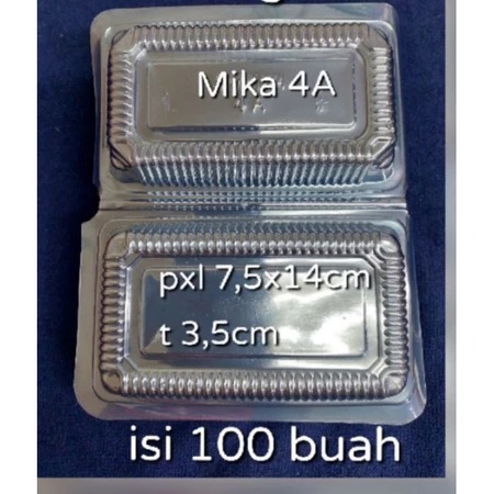Jual [ ISI 100 PCS ] MIKA PLASTIK MIKA 4A Bening / Tempat Kue Makanan ...