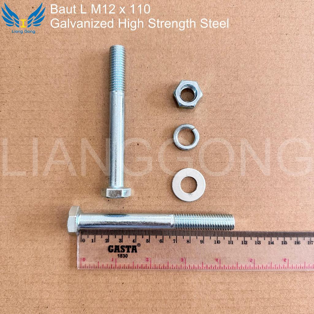 Jual Baut M12x110 Putih Galvanis | Baut Mur Ring Per Ring Plat | Shopee ...