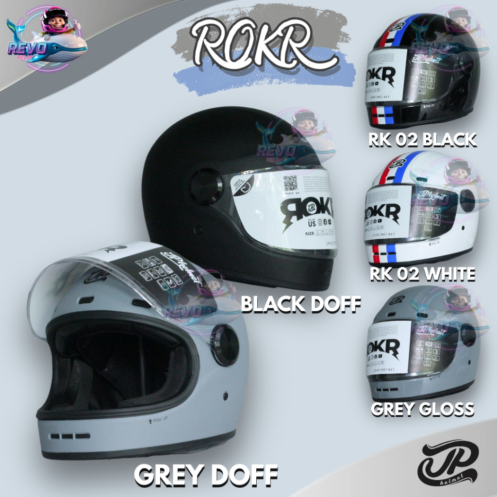 Jual JPX FULL FACE JP ROKR SOLID & MOTIF TERLARIS ORIGINAL, HELM RETRO ...