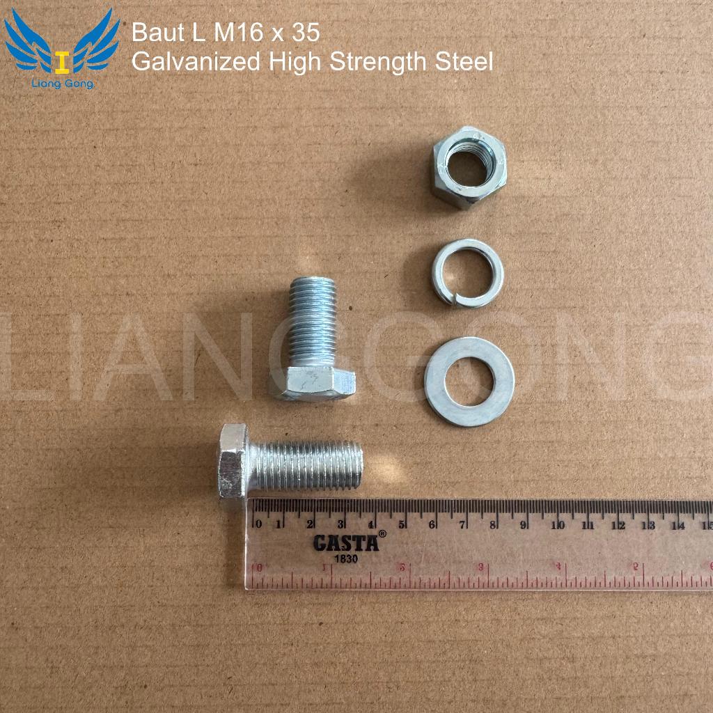 Jual Baut Mur Hex Putih | BMP | Baut M16 x 35 Putih Galvanis | Baut Mur | Grade 4.8 | Shopee ...