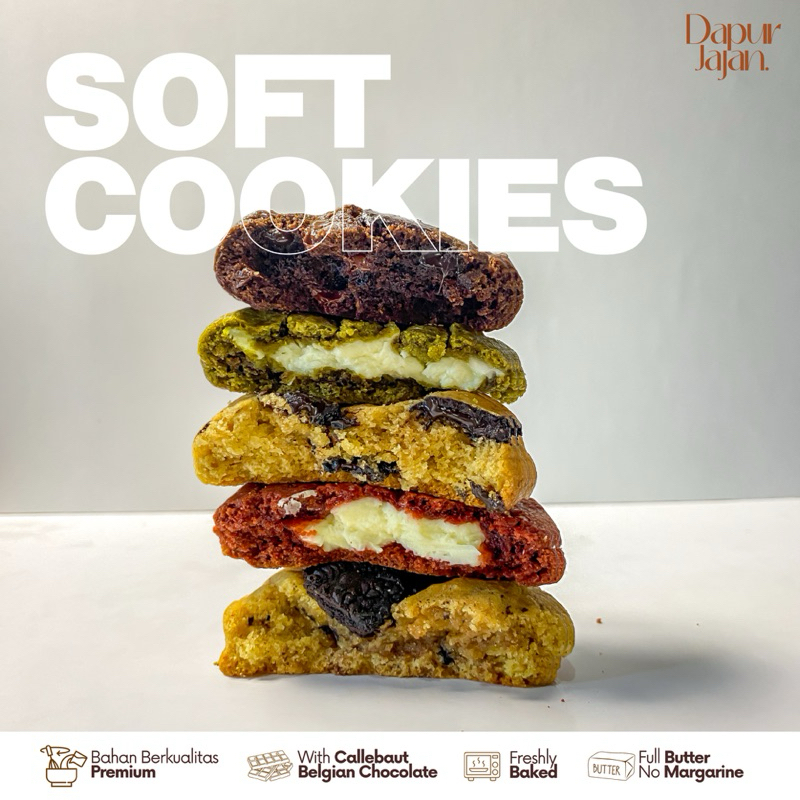 Jual (MIN BELI 2 PCS) Premium Soft Cookies by dapurrjajan | Cookie ...