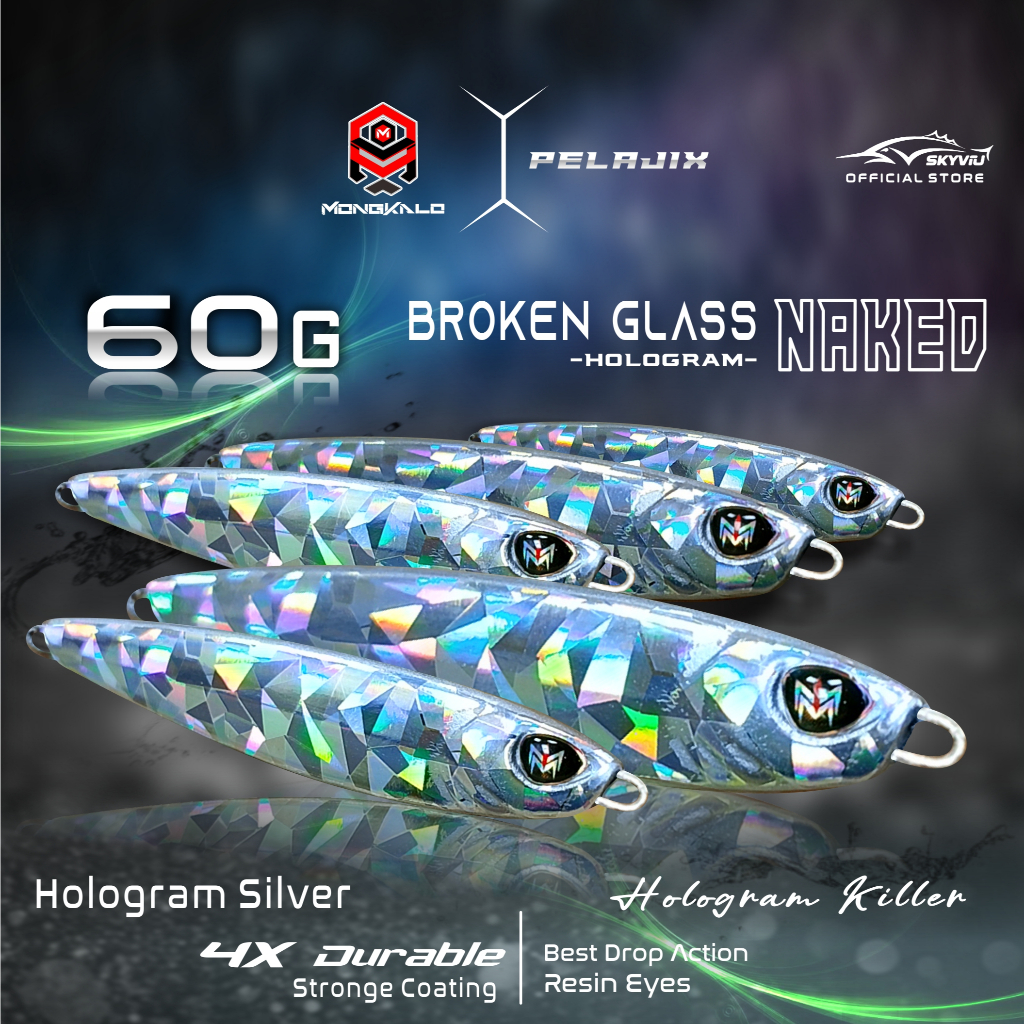 Jual Metal Jig 60 Gram MONGKALO PELAJIX Hologram NAKED Hologram Sisik SIlver Metaljig 60 gr ...