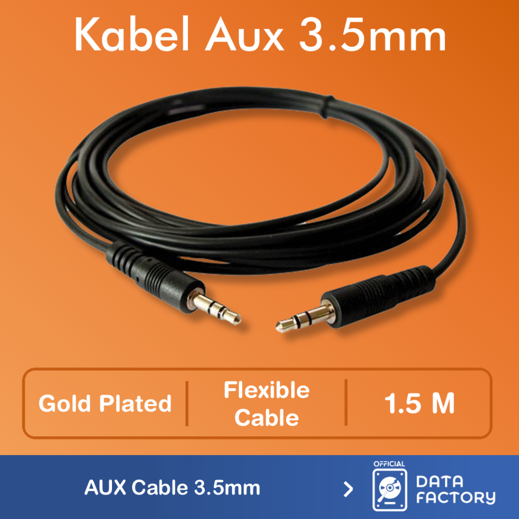 Jual Kabel Audio Jack AUX 3.5mm 1.5m Gold Plated Male To Male 1.5Meter ...