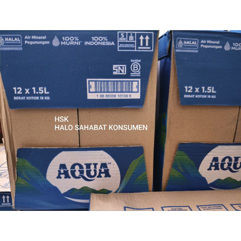 Jual AIR MINUM MERK AQUA BOTOL ISI 1500 ML (1 KOTAK ISI 12 BOTOL ...
