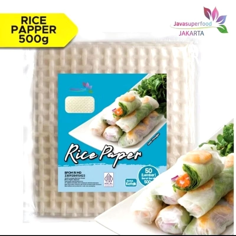 Jual Java rice papper 500gr / 50 lembar kotak / bulat / kulit lumpia ...