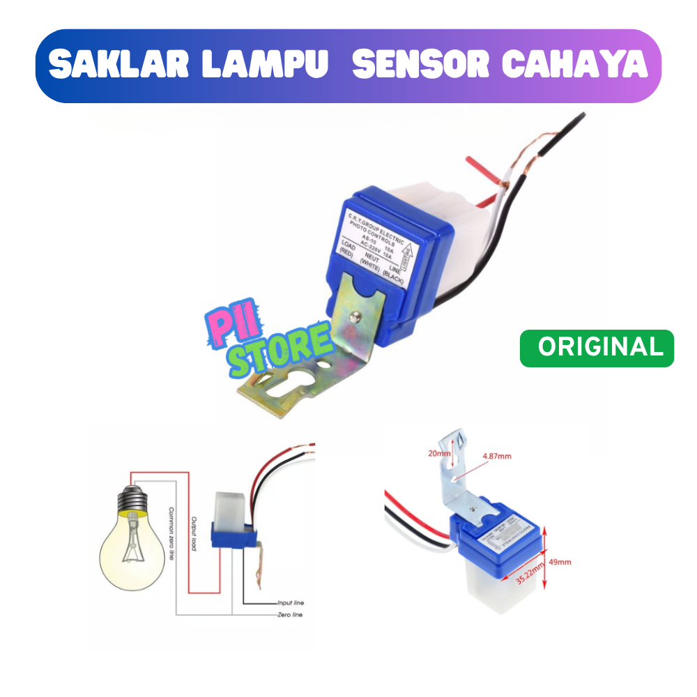 Jual Sensor Lampu Otomatis Automatic Day Light Switch Sensor Cahaya AS ...