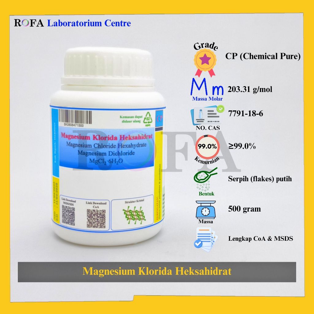 Jual ROFA Magnesium Klorida Heksahidrat / Magnesium Chloride ...