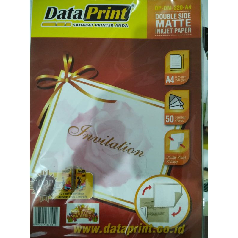 Jual Kertas Foto A4 Data Print Double Side Matte Inkjet Paper 220GSM ...
