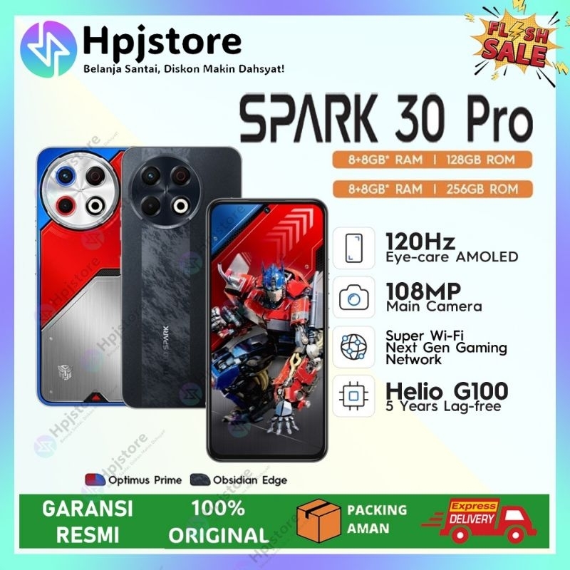 Jual Tecno Spark 30 pro Ram 8gb+128gb Mediatek G100 AMOLED 120Hz Garansi Resmi Tecno | Shopee ...