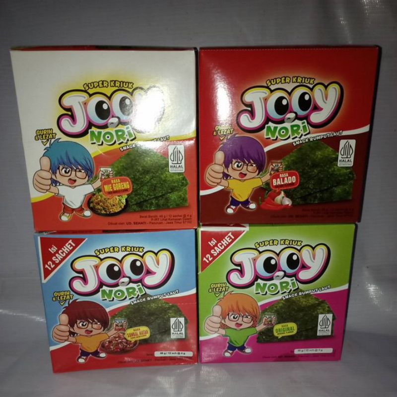 Jual Jooy Nori Snack Rumput Laut Aneka Rasa 12 pcs × 4gr | Shopee Indonesia