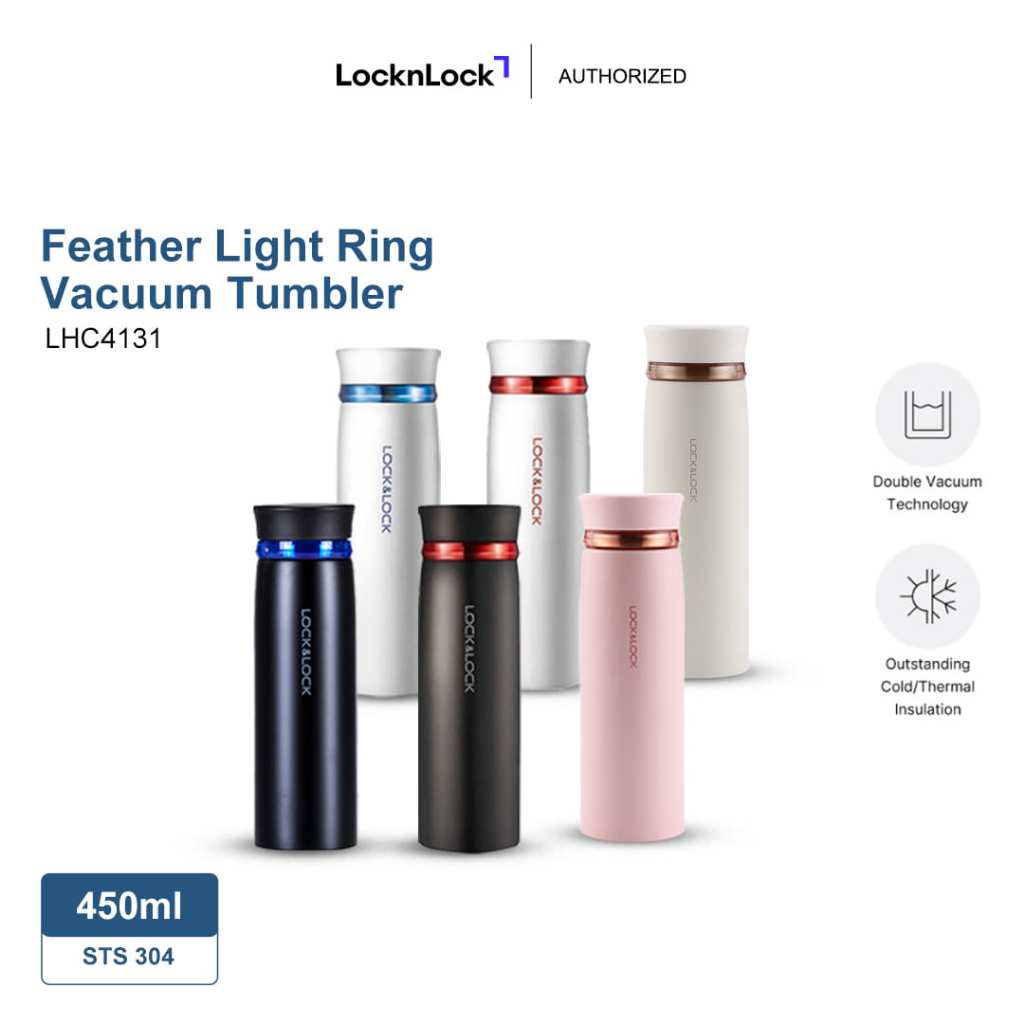 Jual LocknLock Tumbler Feather Light Ring Vacuum Tumblr 450ML LHC4131 ...