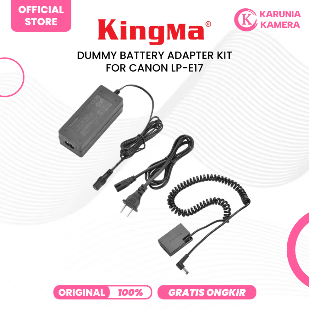Jual KingMa Canon LP-E17 Dummy Battery Kit with AC Power Supply Adapter ...
