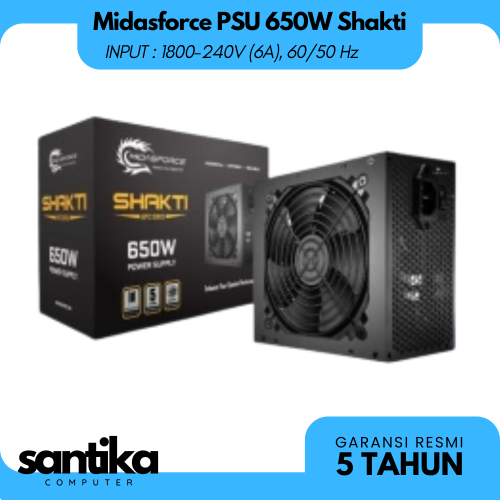 Jual Power Supply Midasforce Shakti 650 Watt - PSU Midas 650W | Shopee ...