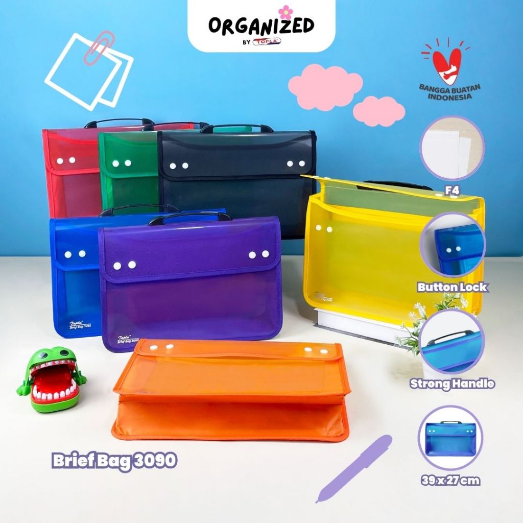 Jual Topla brief bag 3090 with handle map dokumen kertas berkas tenteng ...