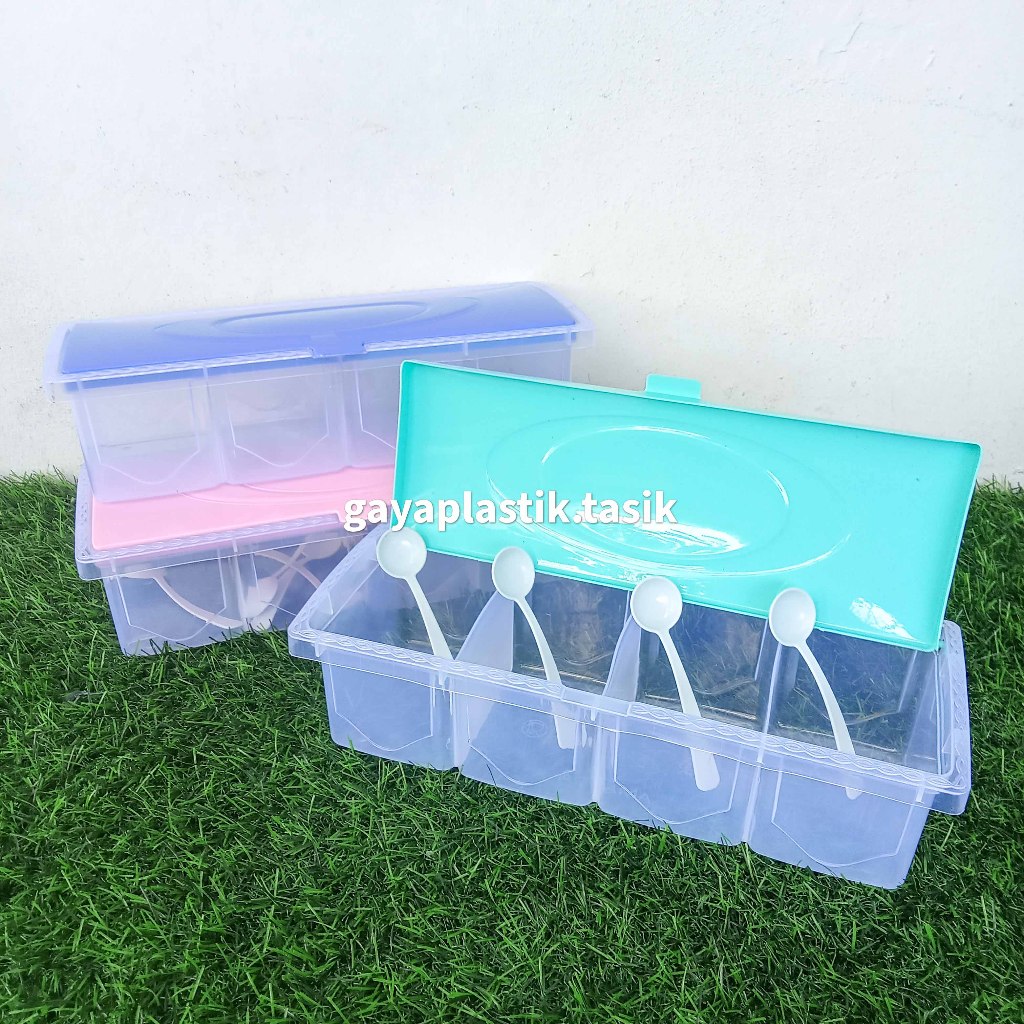 Jual Tempat Bumbu Jet Amanda Rak Dapur Serbaguna 4 Sekat dengan Sendok ...