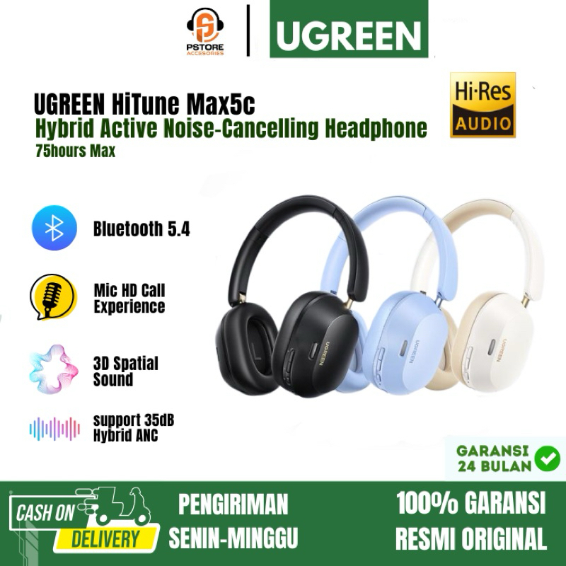 Jual Ugreen HiTune Max5c Hybrid Active Noise-Cancelling Headphone | Shopee Indonesia