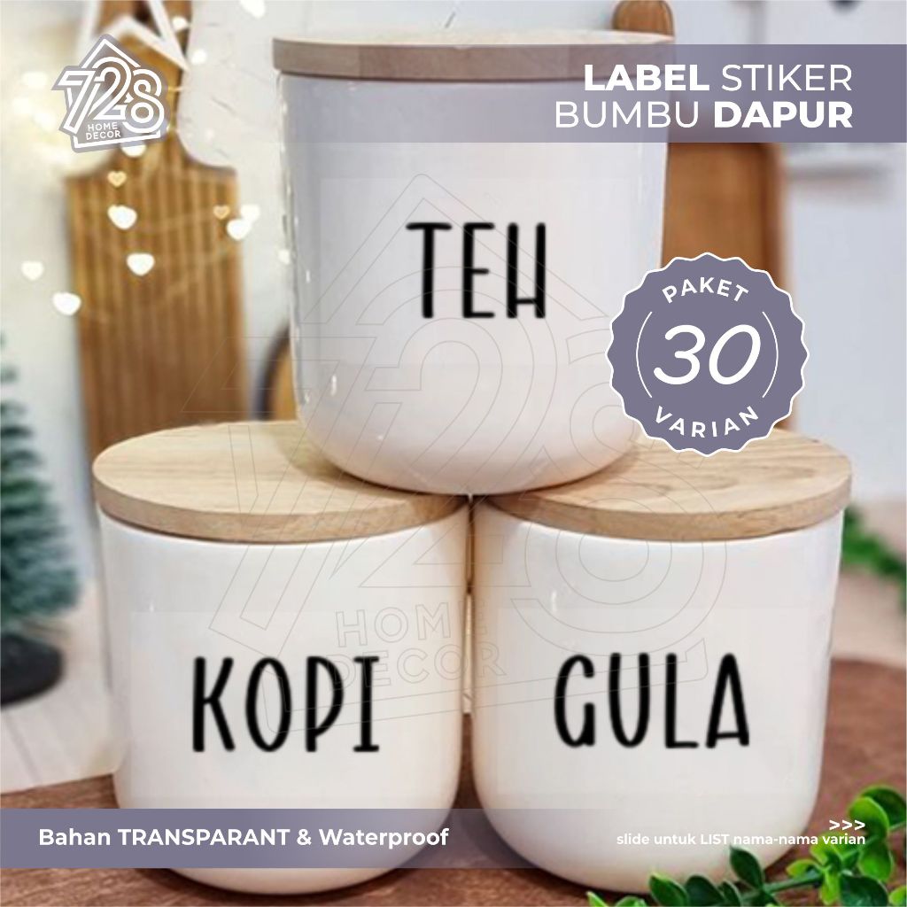 Jual (ISI 30 pcs) Label Stiker Bumbu Dapur Best Seller, Anti Air ...