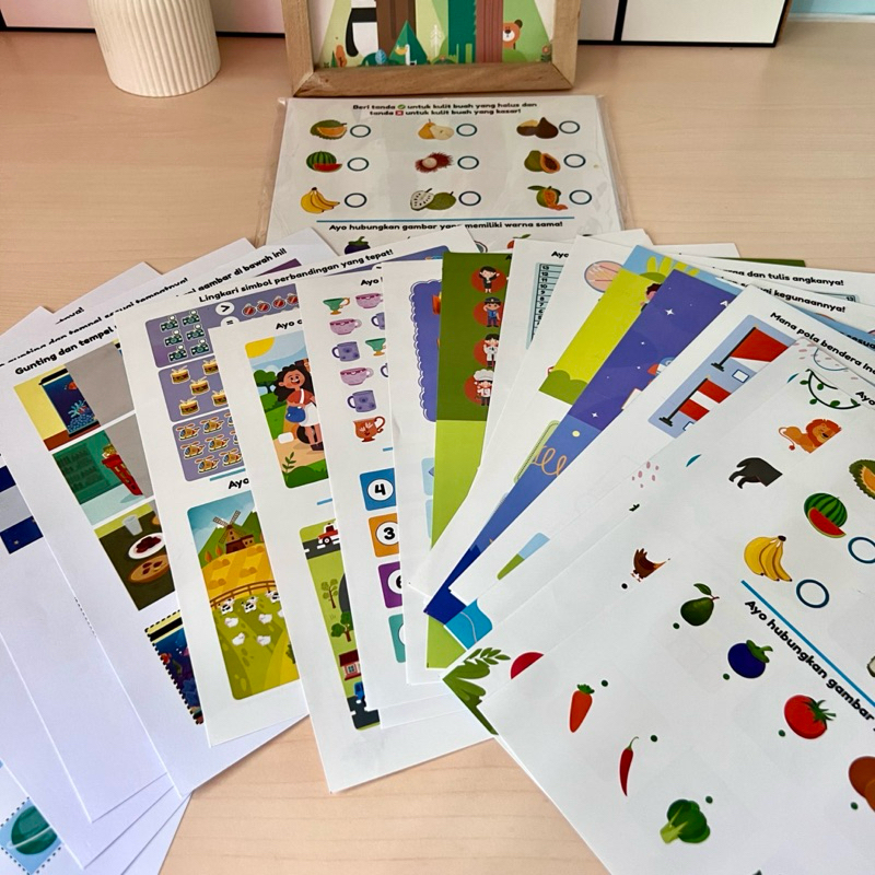 Jual [KERTAS Tanpa Map] 40 Lembar Worksheet Aktivitas Anak 4-6 tahun ...