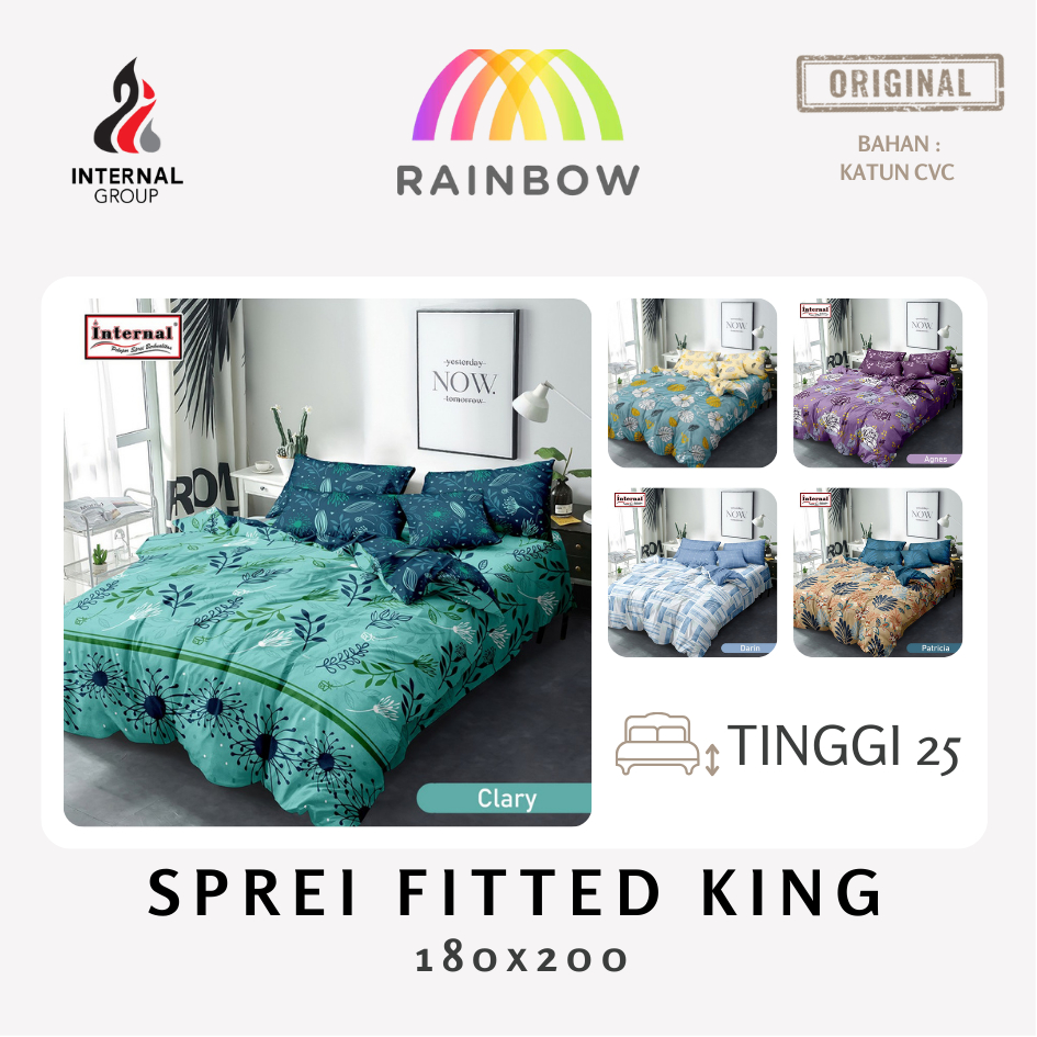 Jual Internal - Sprei FITTED King T25 (180x200) tinggi 25 OFFICIAL ...