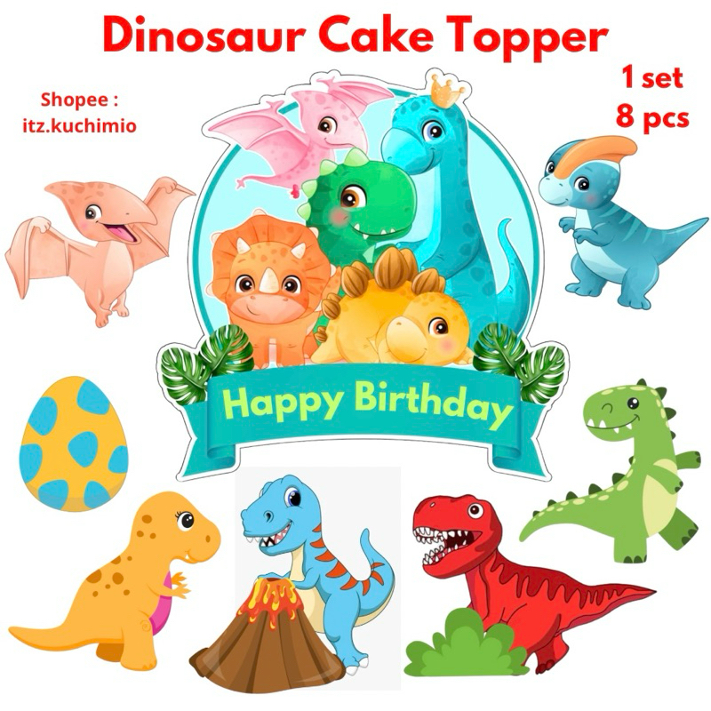 Jual Custom topper Dino Kuchimio Topper Set 8 pcs Dinosaurus toper kue ...