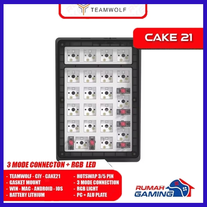 Jual TEAMWOLF - NUMPAD - CIY - Cake21 - 3 Mode - 21 Keys - Rgb - Mechanical Keyboard | Shopee ...