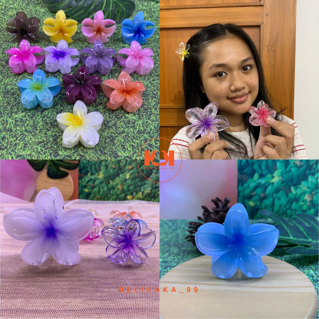 Jual JEPIT RAMBUT MODEL BUNGA KAMBOJA UKURAN 5CM PILIH WARNA / JEDAI ...