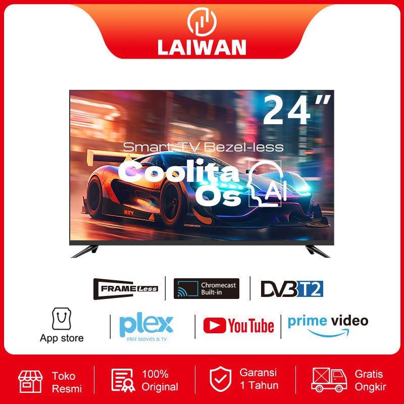 Jual [LAIWAN]LED TV 24 inch Smart TV 24 inch OS Coolita DVB-T2 Monitor PC Televisi | Shopee ...