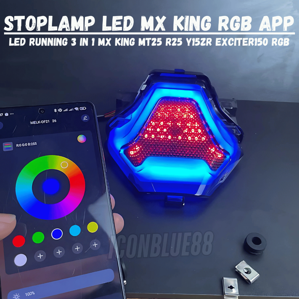 Jual iconblue88 Stoplamp MX King RGB LED Running 3 In 1 Plus Sen Lampu ...