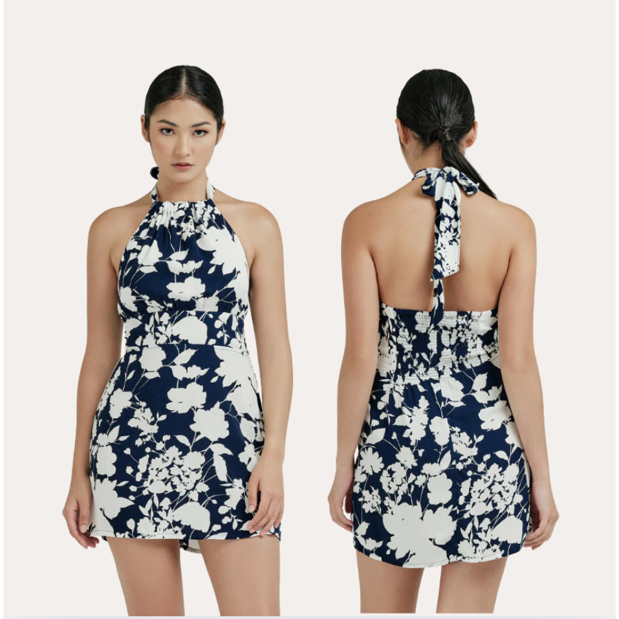 Jual Bamboo Blonde - Marbella Halter Mini Dress, Bungalo Blue | Dress ...
