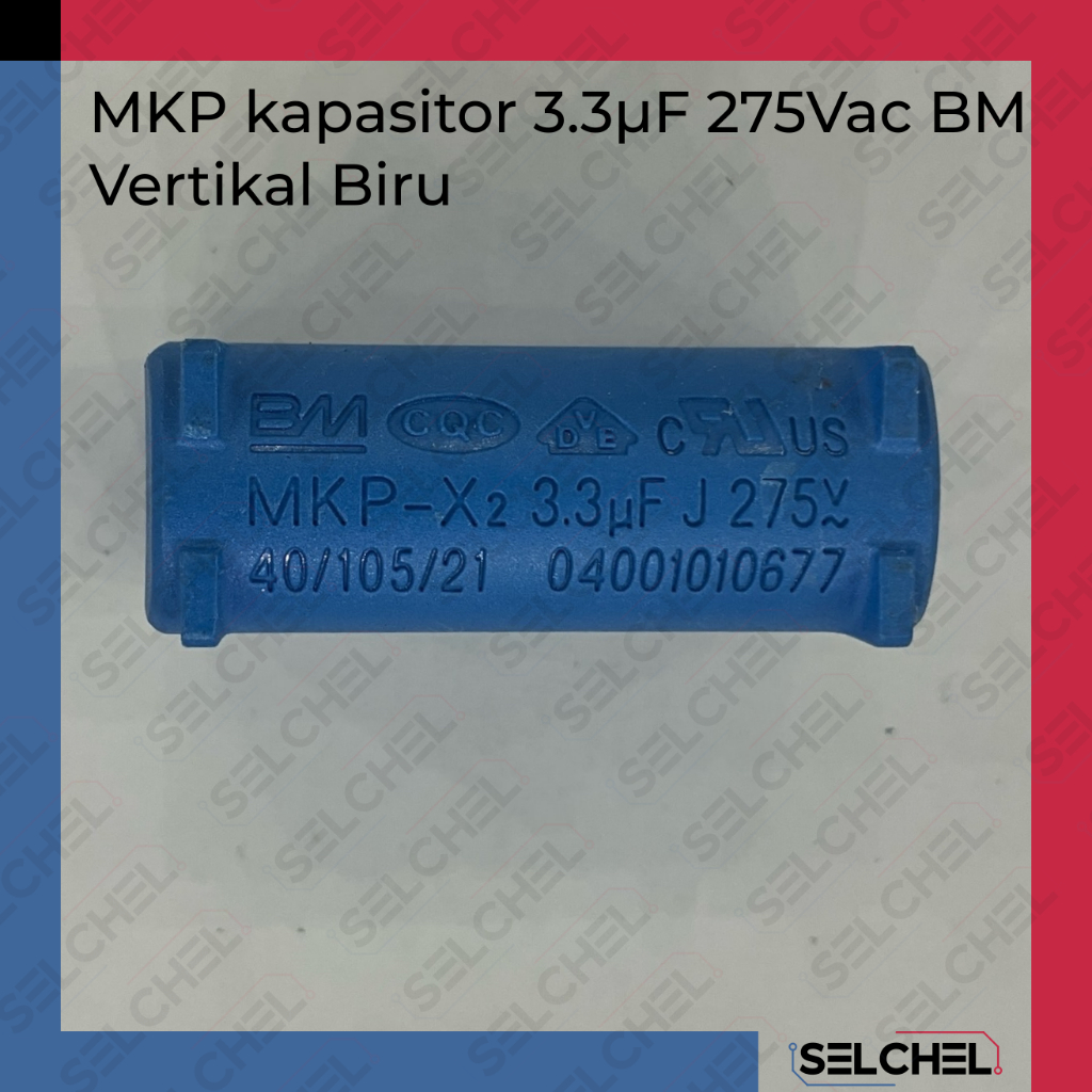Jual Kapasitor MKP 3.3μF 275Vac BM Vertikal Warna Biru | Shopee Indonesia